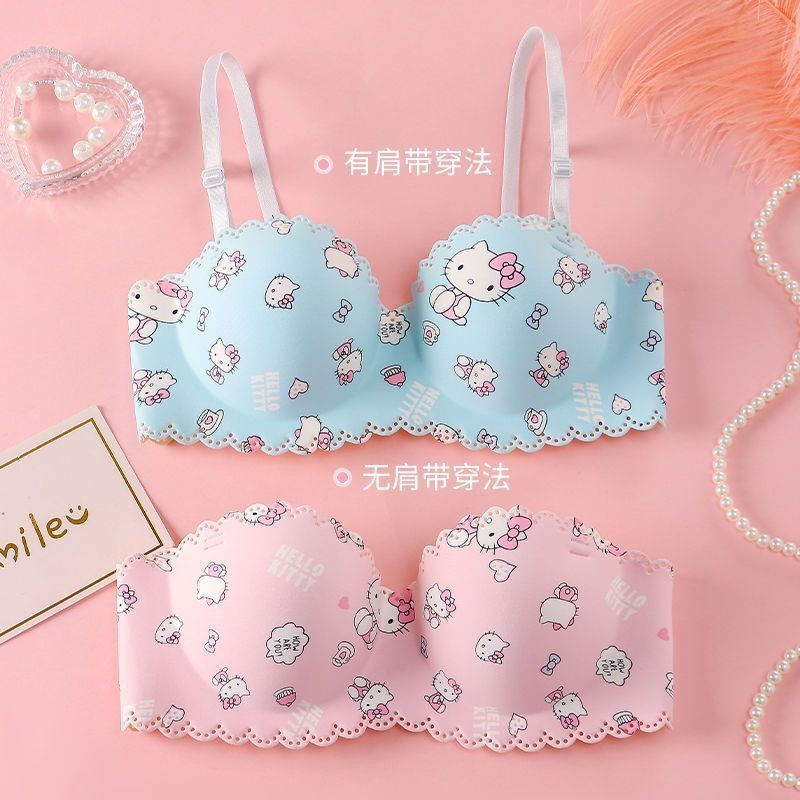 tube bra push up silicon bra seamless bra New KT Cat Cartoon Strapless ...