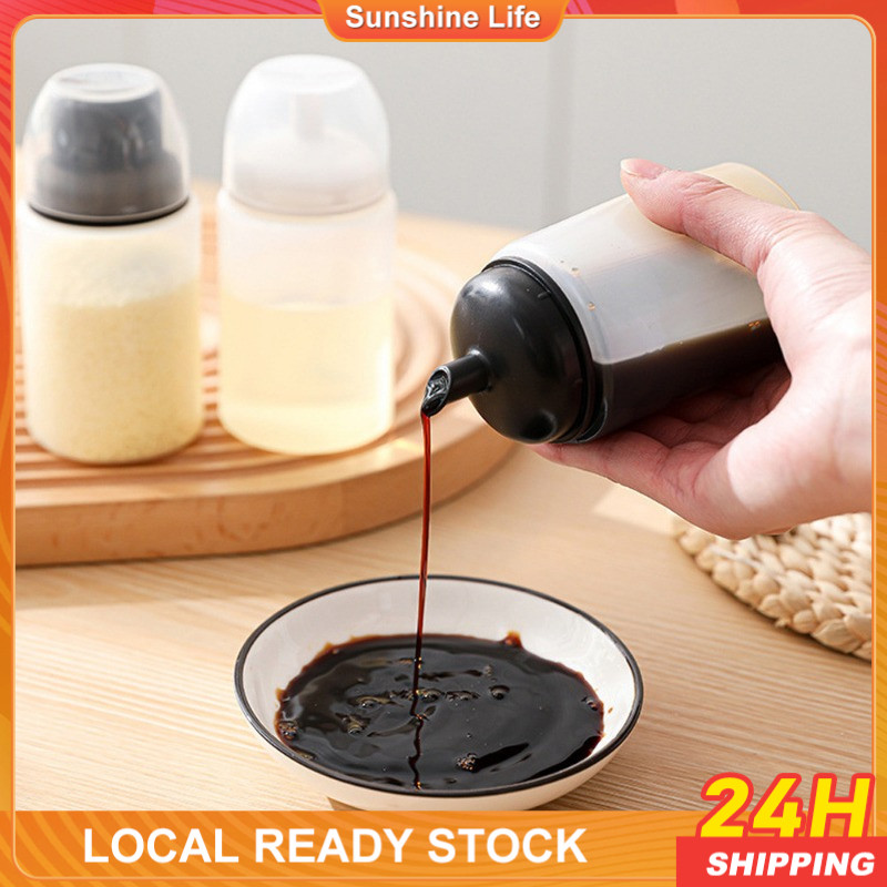 150ml Portable Seasonin Bottle Transparent PP Plastic Spices Sauce Dispenser Bottle with Scale ...