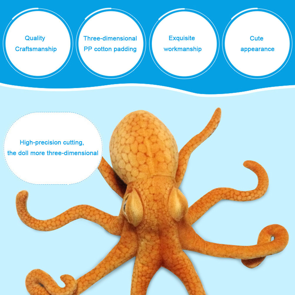 Simulation Octopus Plush Toy Kawaii Octopus Doll Lifelike Stuffed ...