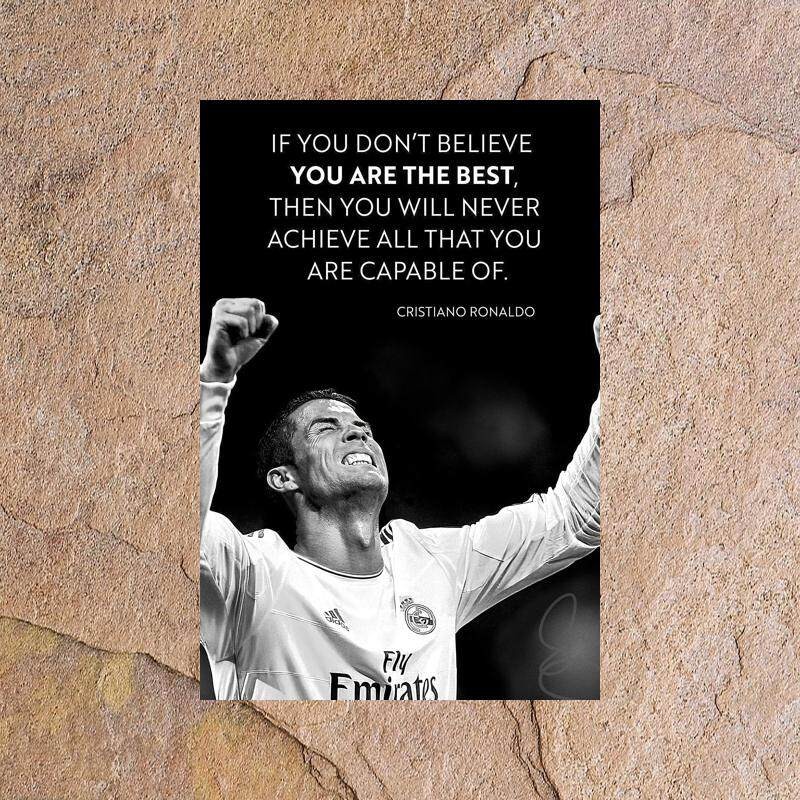 1 Piece Poster Football Star Poster Ronaldo Tan Inspirational Words ...