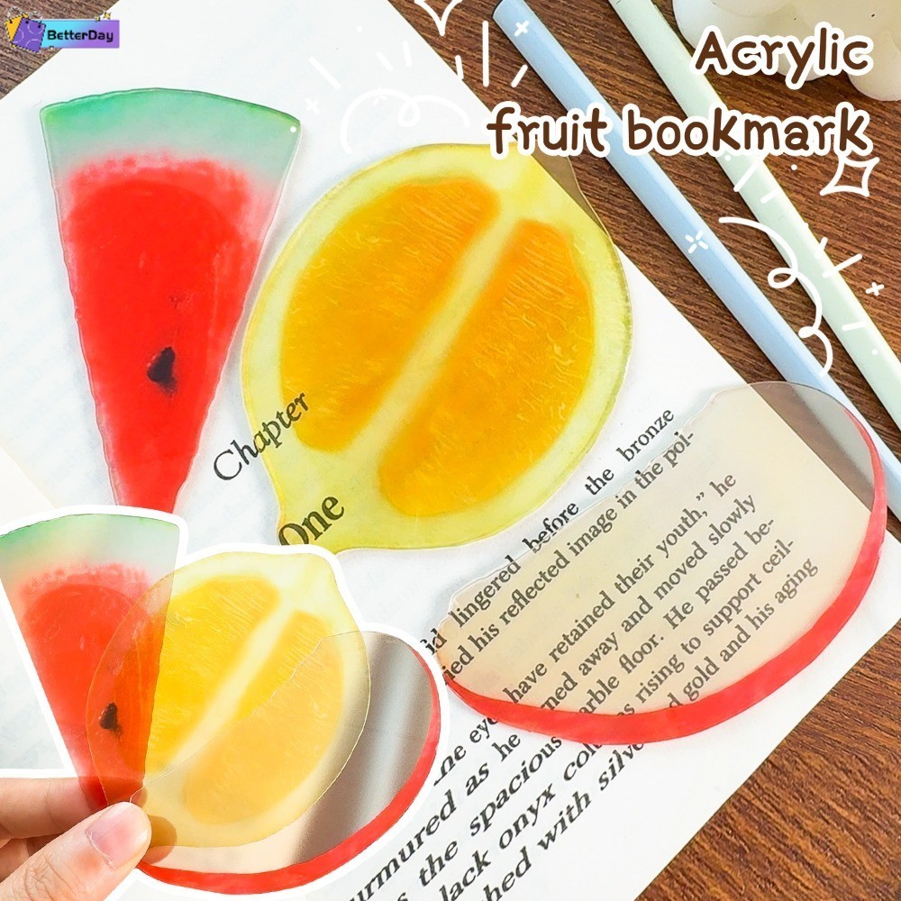 Cartoon Acrylic Fruit Shape Bookmarks Reading Pages Books Labeling ...