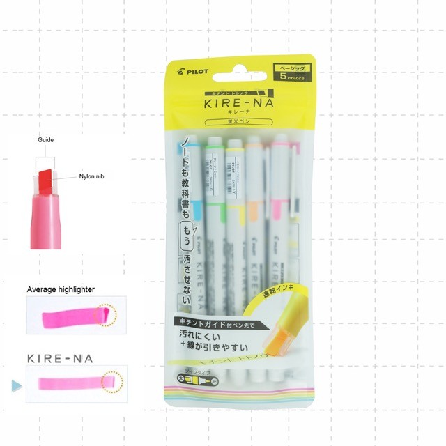 Pilot P-SKIWR24-1 KIRE-NA Double-Sided Highlighter Sets Basic Color Set ...