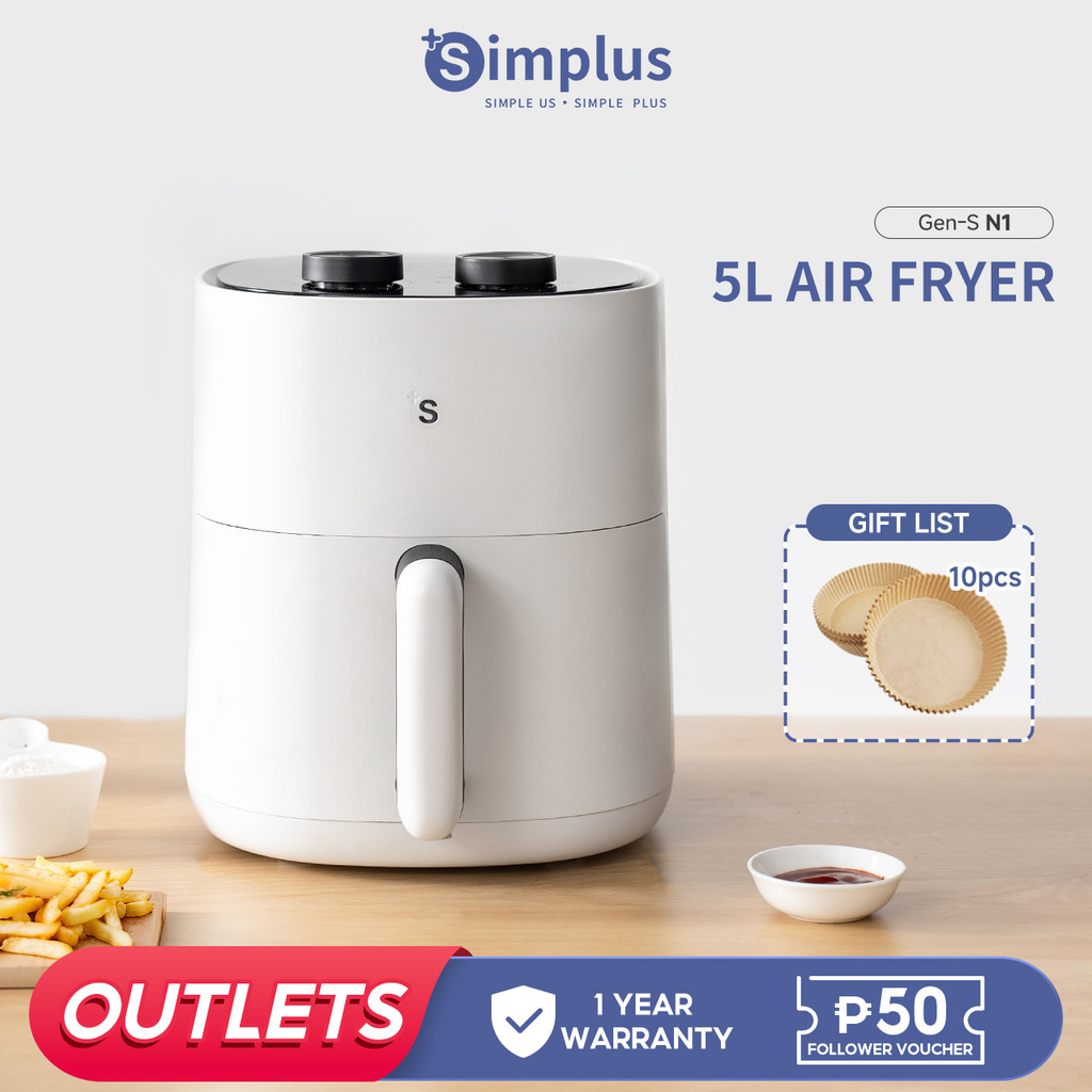 Simplus Air Fryer 5L Multi-functional Air Fryer Oil Free Non Stick Dual ...