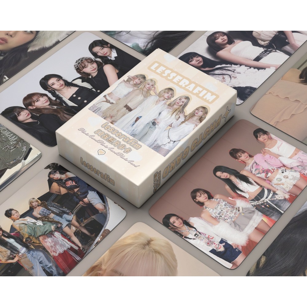 50-124pcs LE SSERAFIM Laser HOLOGRAPHIC LOMO Cards Perfect Night EASY ...