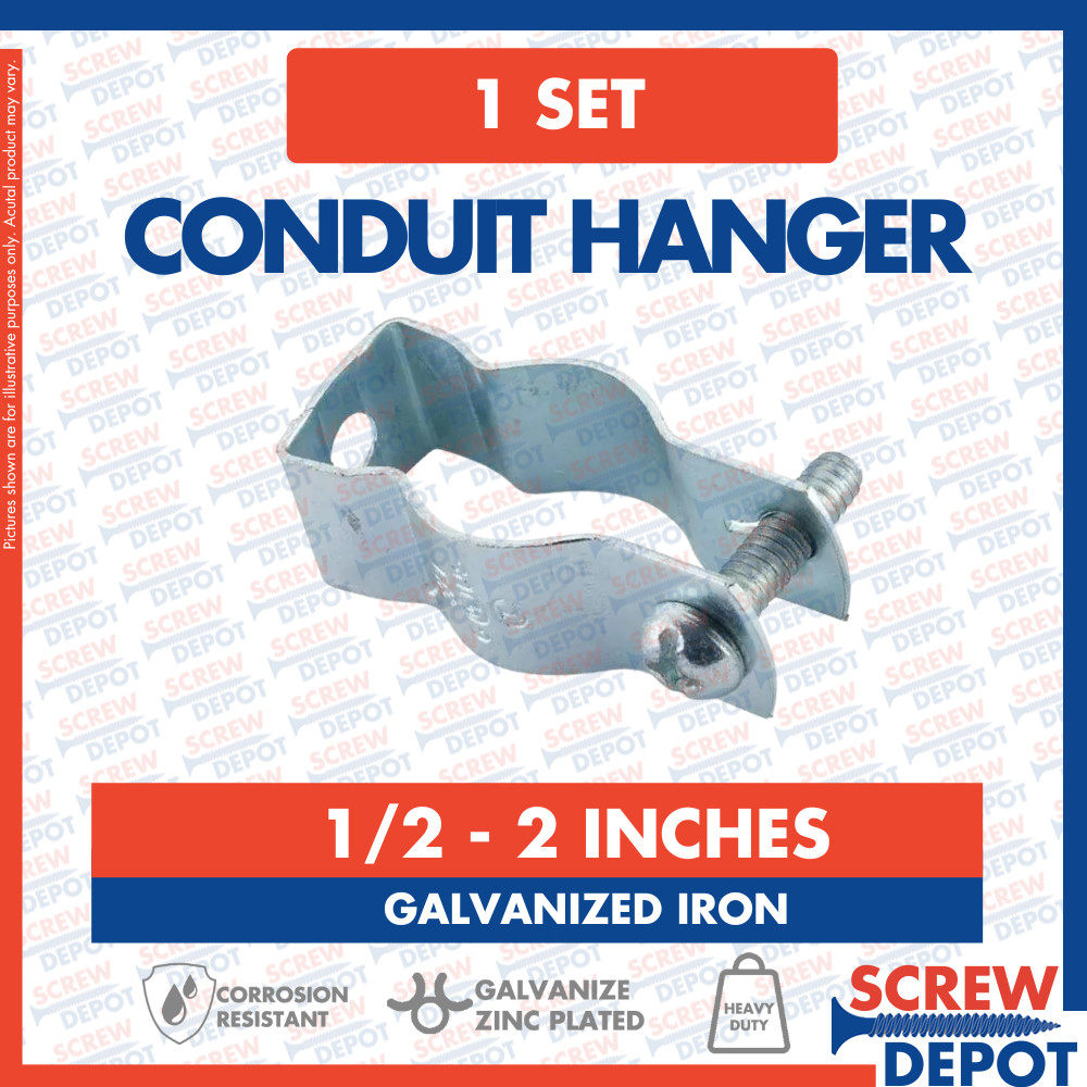 Galvanized Iron Conduit Hanger 1/2 ~ 2 inches Caddy Clamp Conduit Clamp ...