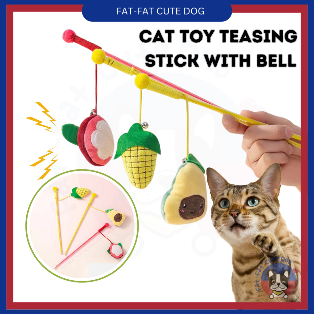 Fruit Funny Cat Stick Interactive Cat Toys pet Cat Teasing Stick With ...