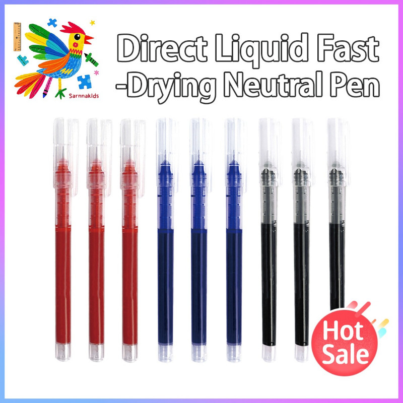 Straight Liquid Pen 0.5mm Gel Pen Quick-Drying Rollerball Neutral Pen ...