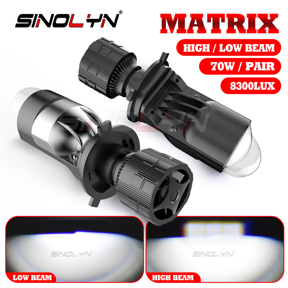 Bi LED Mini H4 LED Projector Lens BI-LED Bulb 1.5 Inch H4 Headlight ...