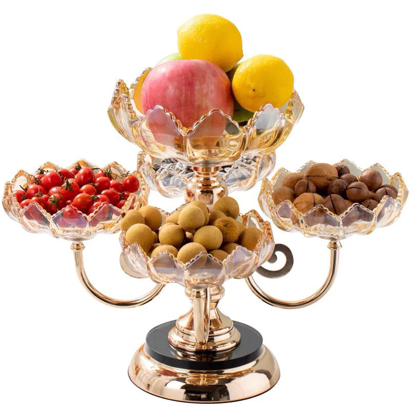 CNY jam tray, tray for candies, fruits, snacks. High-quality 360-degree rotating lotus petal jam ...