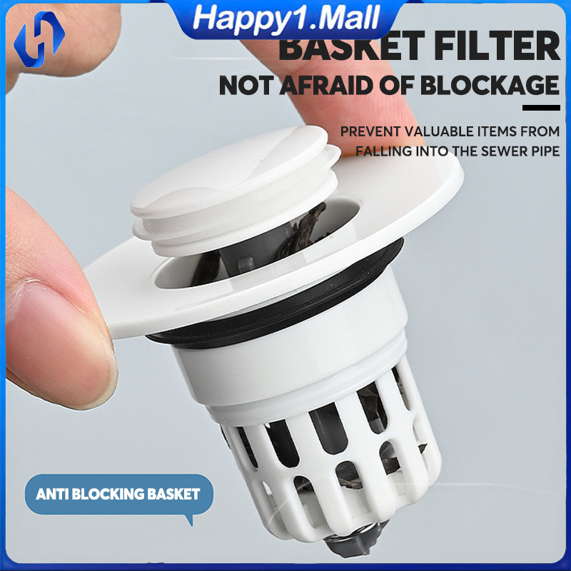 Bathroom Kitchen Sink Plug Stopper Drain Strainer Steel Pop Wash Basin ...