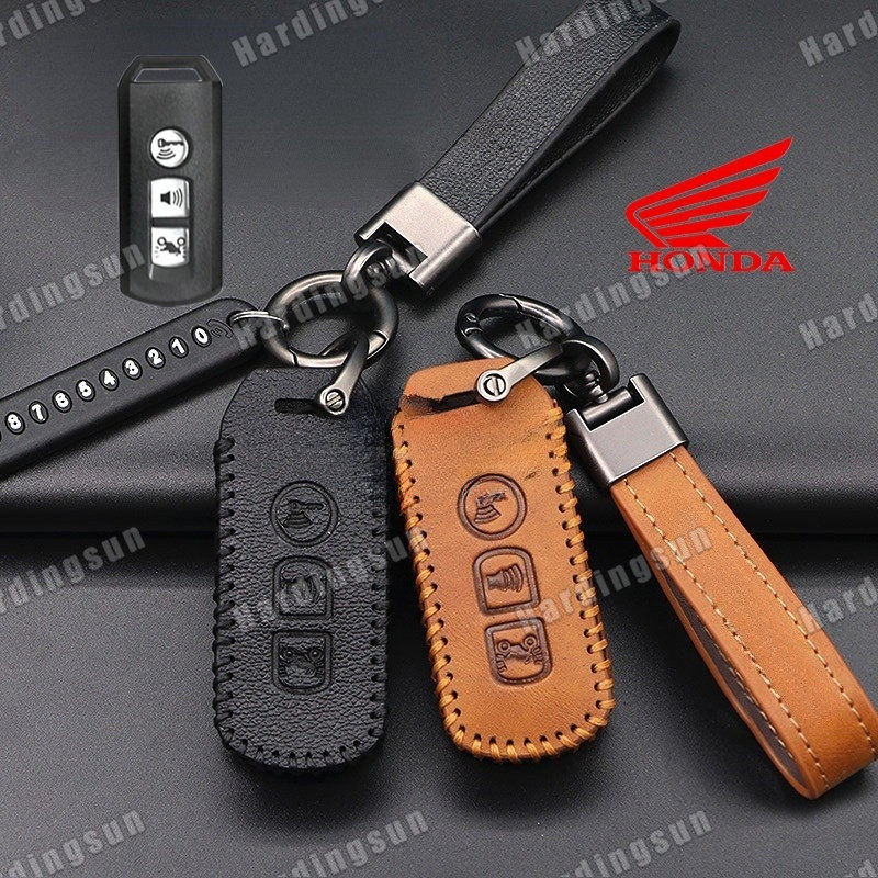 HONDA Adv 150 Pcx Remote Key Case Cover Leather key holder keychain Pcx ...