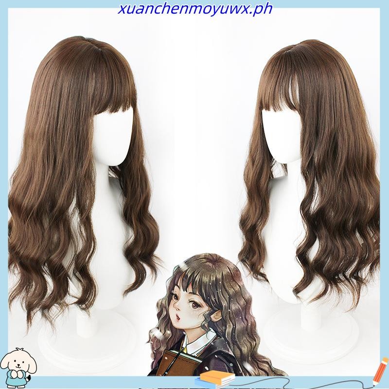 Long Brown Curly Wig for Hermione Harry Potter Cosplay Hair Magic cos ...