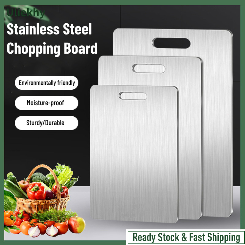 Uliekhy Stainless Steel Chopping Board Double-Sided Food Cutting Board ...