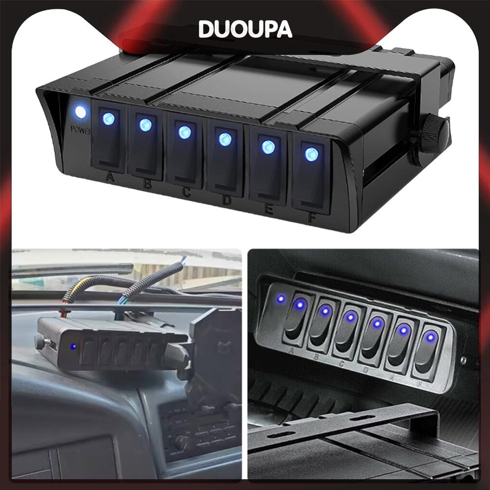 Toggle Switch Panel with LED Light Indicator 6 Gang Buttons Car Fuse ...