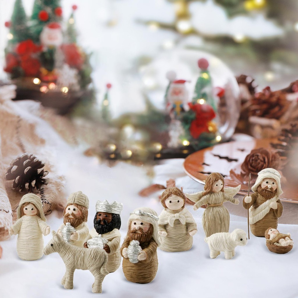 Nativity Scene Figurines Christmas Figurine Baby Jesus Nativity Holy ...
