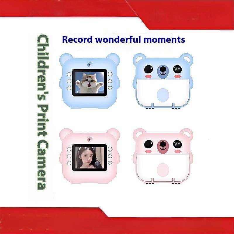 Mini thermal printer, digital camera, cute 24MP 720P, with 3 rolls of ...