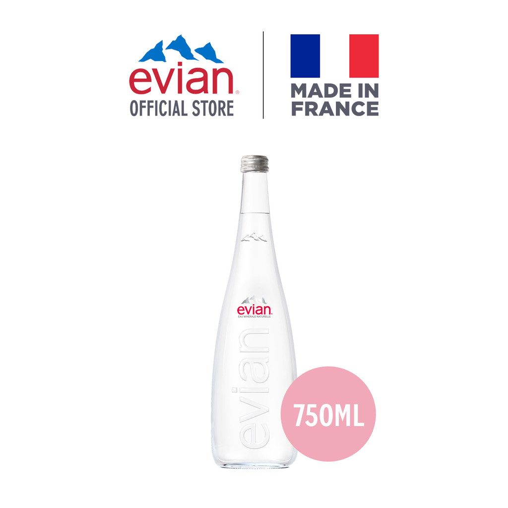 EVIAN Mineral Water Glass Bottle 750ml | Shopee Philippines