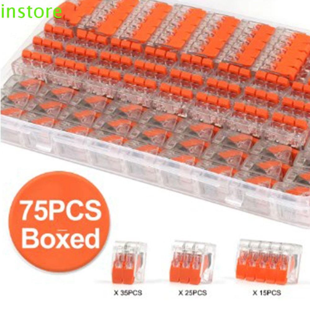 INSTORE 75Pcs /Box Electrical Lever Wire Connectors, 2 Port 3 Port 5 ...