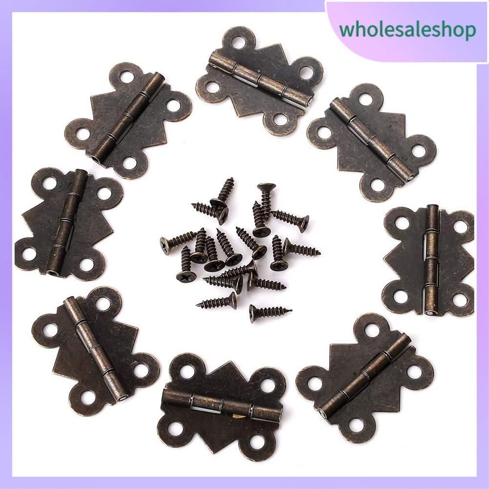 [WOES] 40pcs Antique Small Butterfly Hinges Bronze Engraving Design Box ...