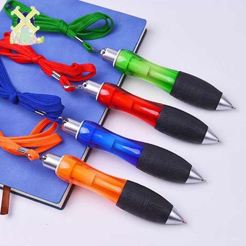 Push-On Ballpoint Pen With Hanging Rope, Fat Ballpoint Pen, Big Fat ...