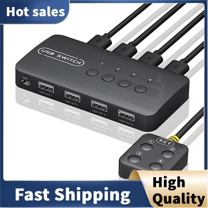 In Promotion KVM Switch USB Switch Shared Controller Adapter 4 Inputs 4 Outputs for Laptop ...