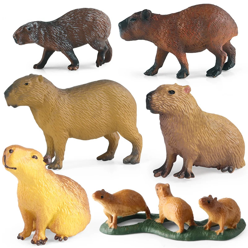Wild Animals Figurines Capybara Hydrochoerus hydrochaeris Model Action ...