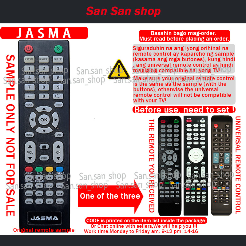 Universal remote control for JASMA smart tv remote na gagana sa tv mo ...