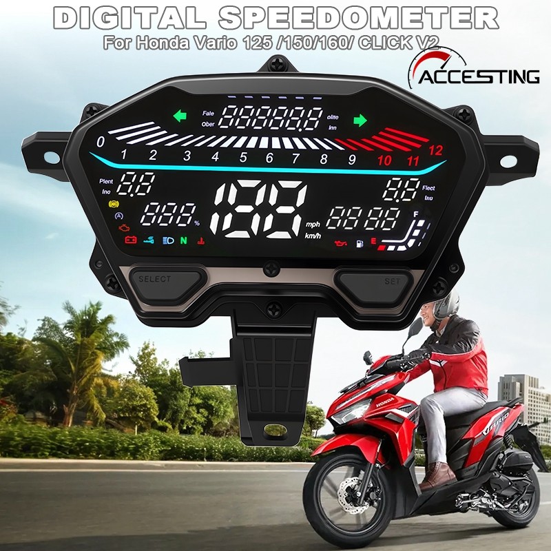 For Honda Click125i V2/v3 Click150 Click160 Full Digital Speedometer ...