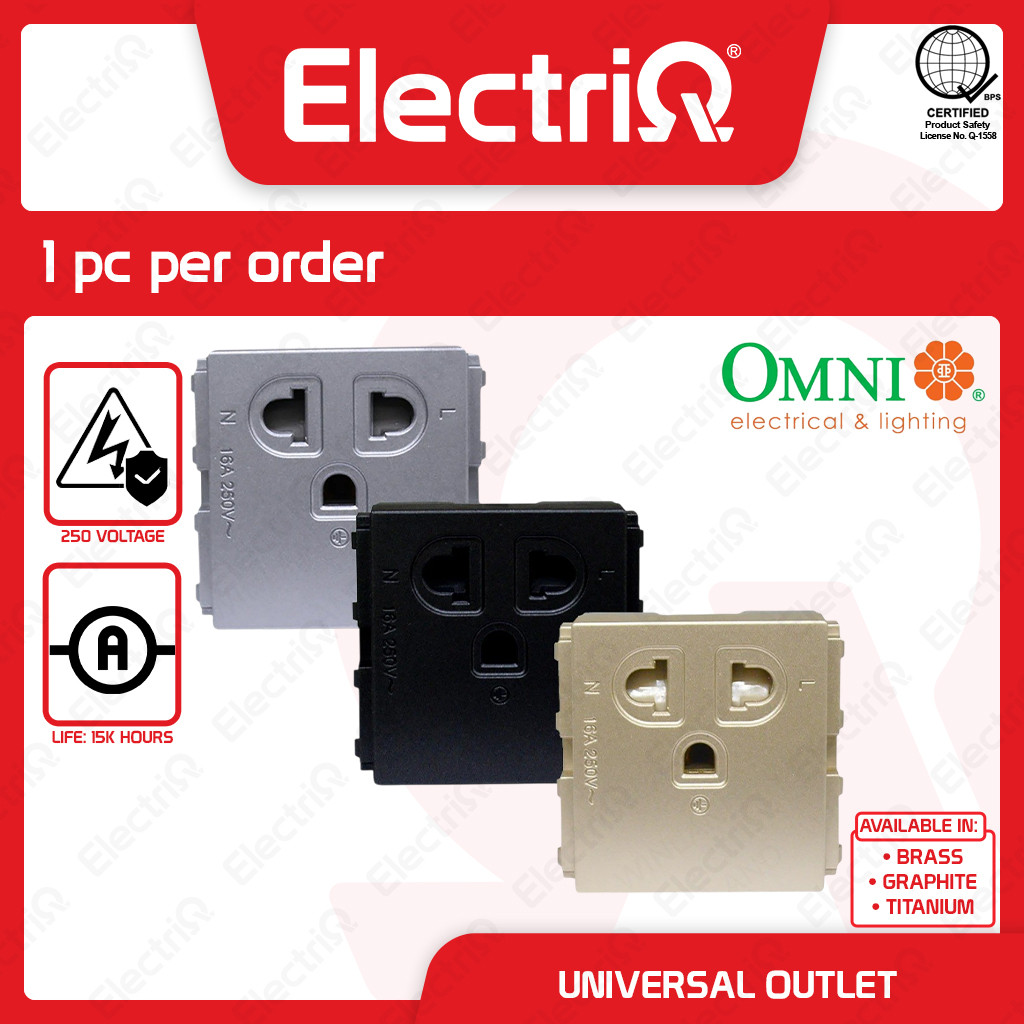 Electriq | Omni ABS Material Universal Outlet 16A(250v~)w/ Ground ...
