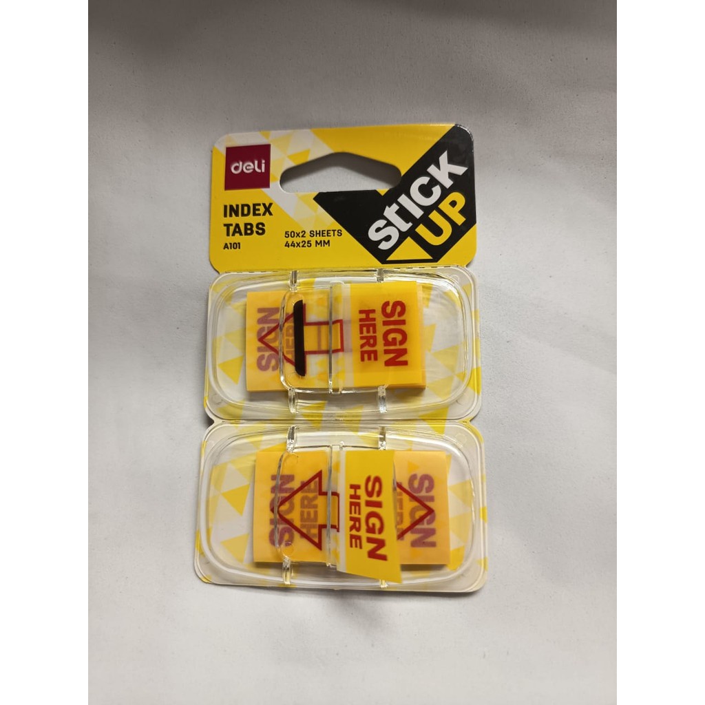 Deli Index Tabs (Sign Here) A101 - 44x25mm (2x50's) | Shopee Philippines