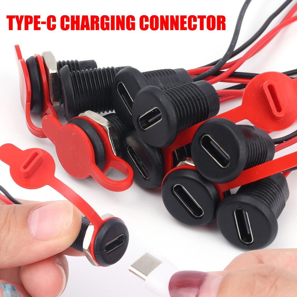 Multi-functional 5V 3A Type-C Female Charging Connectors PVC Waterproof ...