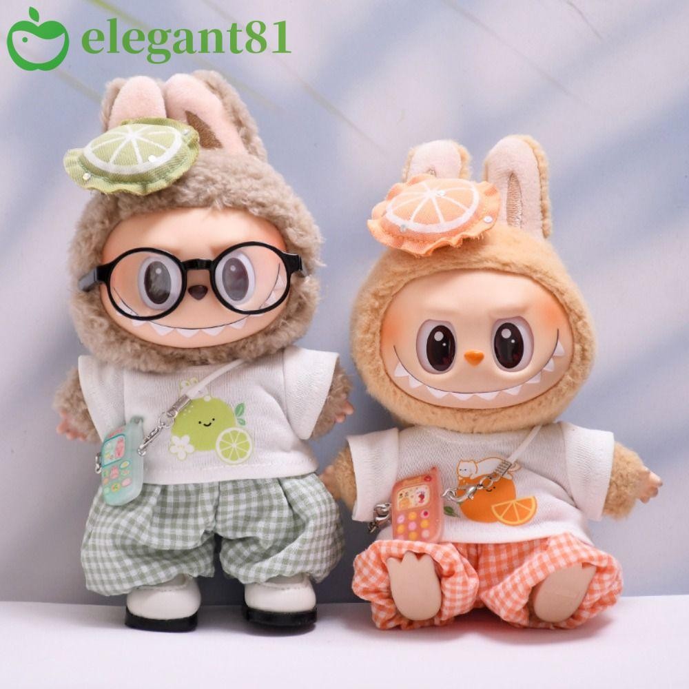 ELEGANT81 Labubu Doll's Clothes, Green Lemon Orange Sitting Labubu Time ...