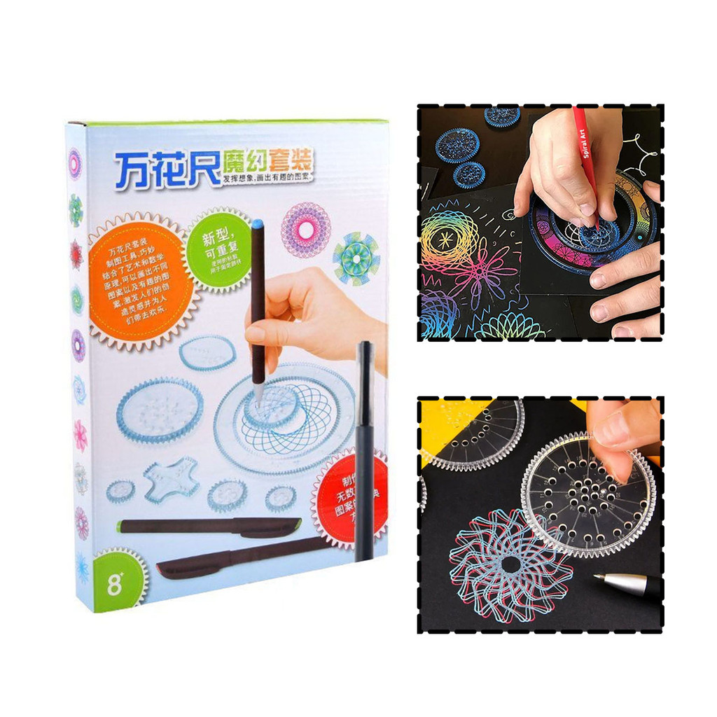22/28pcs Clear - Scale Spiral Gear Ruler Set Creative Drawing Toy for ...