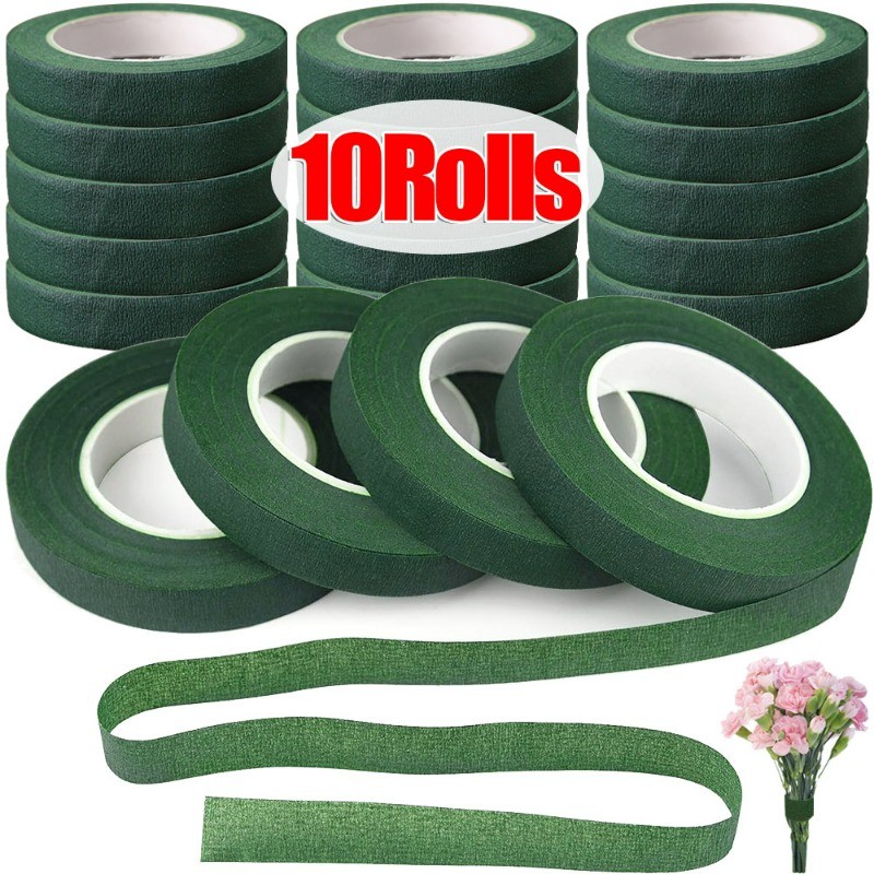 5-10 Rolls Bouquet Floral Stem Tapes Green Self-Adhesive Tapes Florist ...