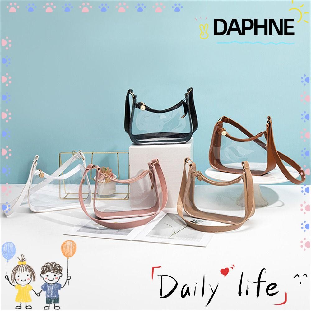 DAPHNE Handbag, Candy Color Zipper Transparent Shoulder Bag, Daily PVC ...