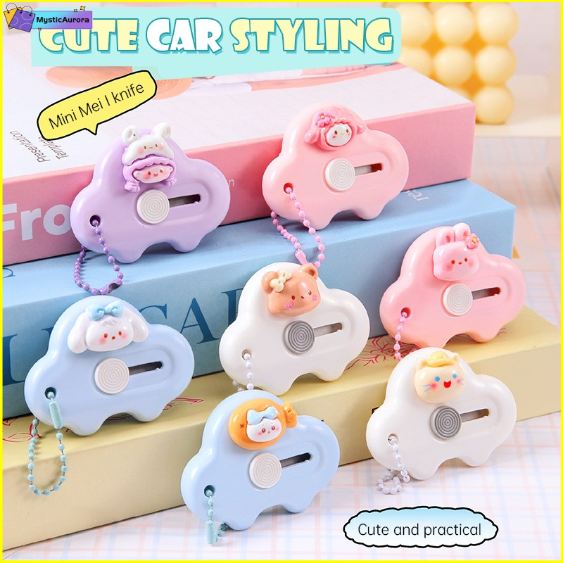 【⭐MA】Cartoon Mini Car Cutter Cute Portable Box Opener Student Handmade ...