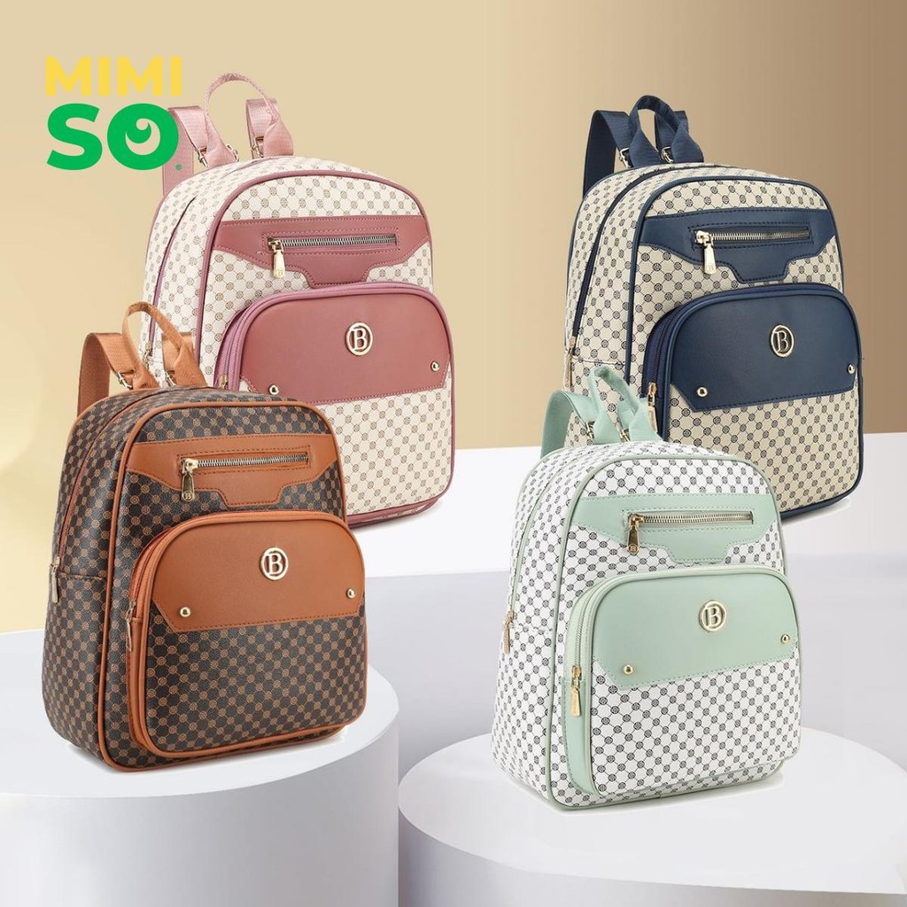 MIMISO Backpack For Women Korean Fashion Original PU Leather Student ...