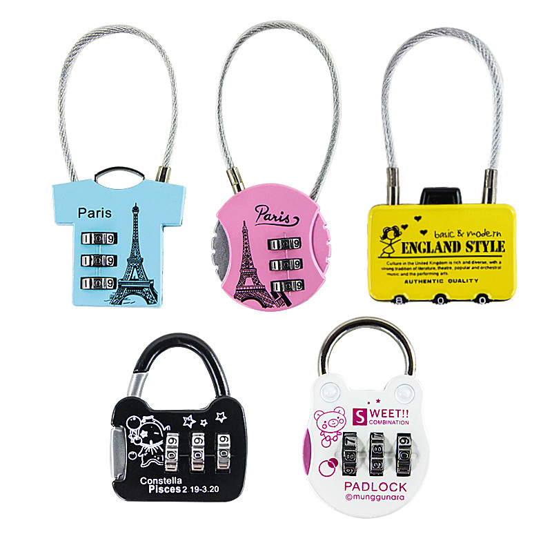 Combination Lock Padlock Luggage Trolley Gym Mini Wire Rope Luggage ...