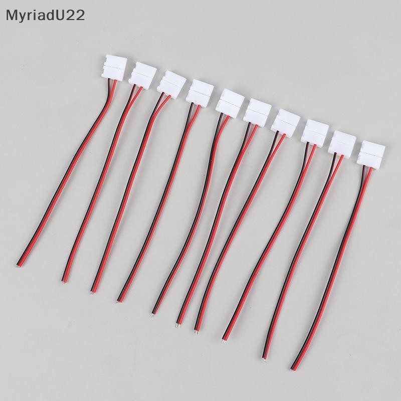 MYR 10 Pcs 2 Pin Power 8mm 10mm LED Strips Lights Connector Splice Clip ...