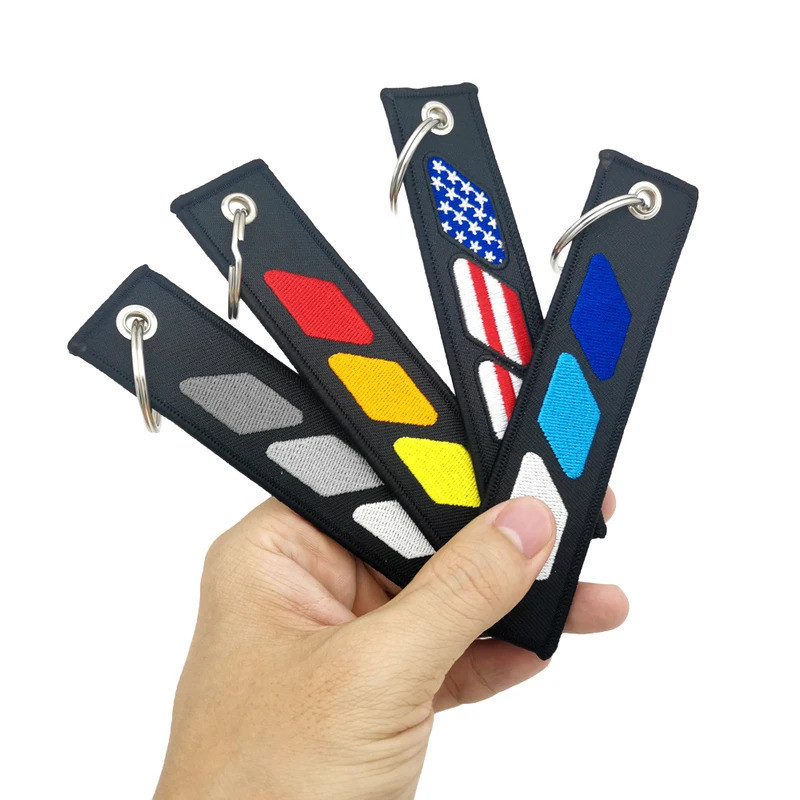 JDM Key Tag Racing Car Motorcycle Keychain US Flag Car Tri Color Grill ...