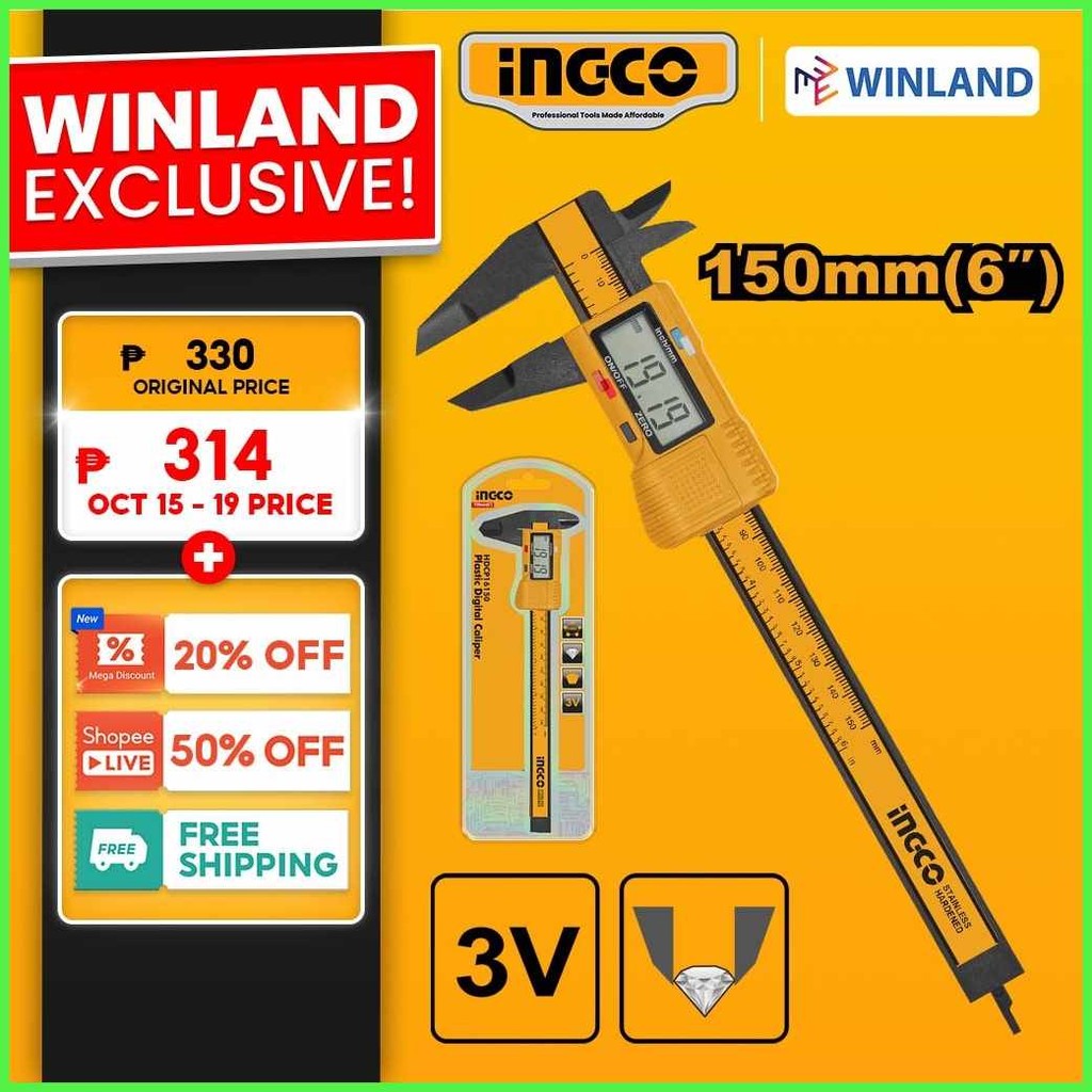 Ingco.GX'by!a^Winland}L>Plastic)f>Digital)p>Vernier)b>Caliper)WD>Ruler ...