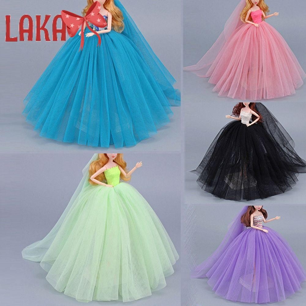 LAKA Princess Dress 5 Colors Trailing Wedding Bride Doll Accessories ...