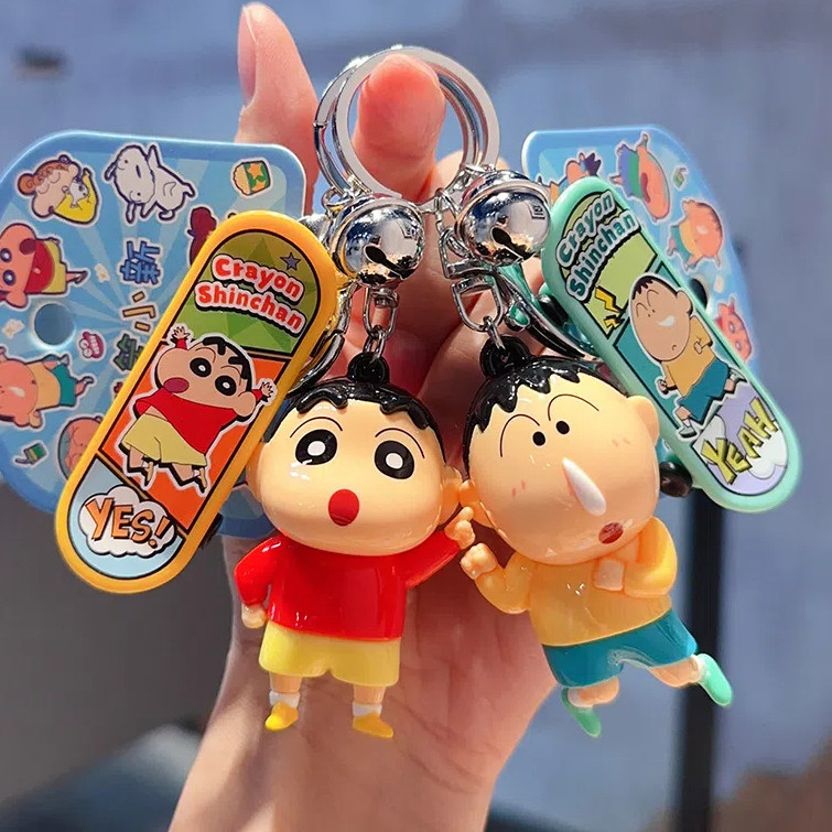 Genuine Crayon Shin-Chan Skateboard Doll Keychain/Cartoon Anime Pendant ...