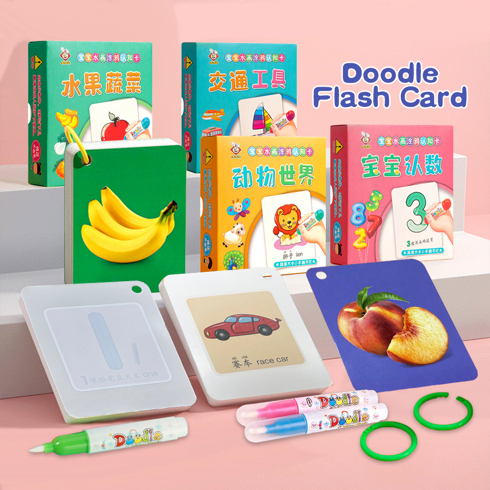 Lakoe Doodle Flash Card Reusable Water Drawing Doodles Cards For Baby ...