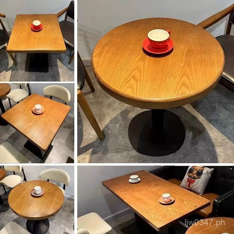 Solid Wood Vintage Western Restaurant Milk Tea Shop Table Dessert Cake ...
