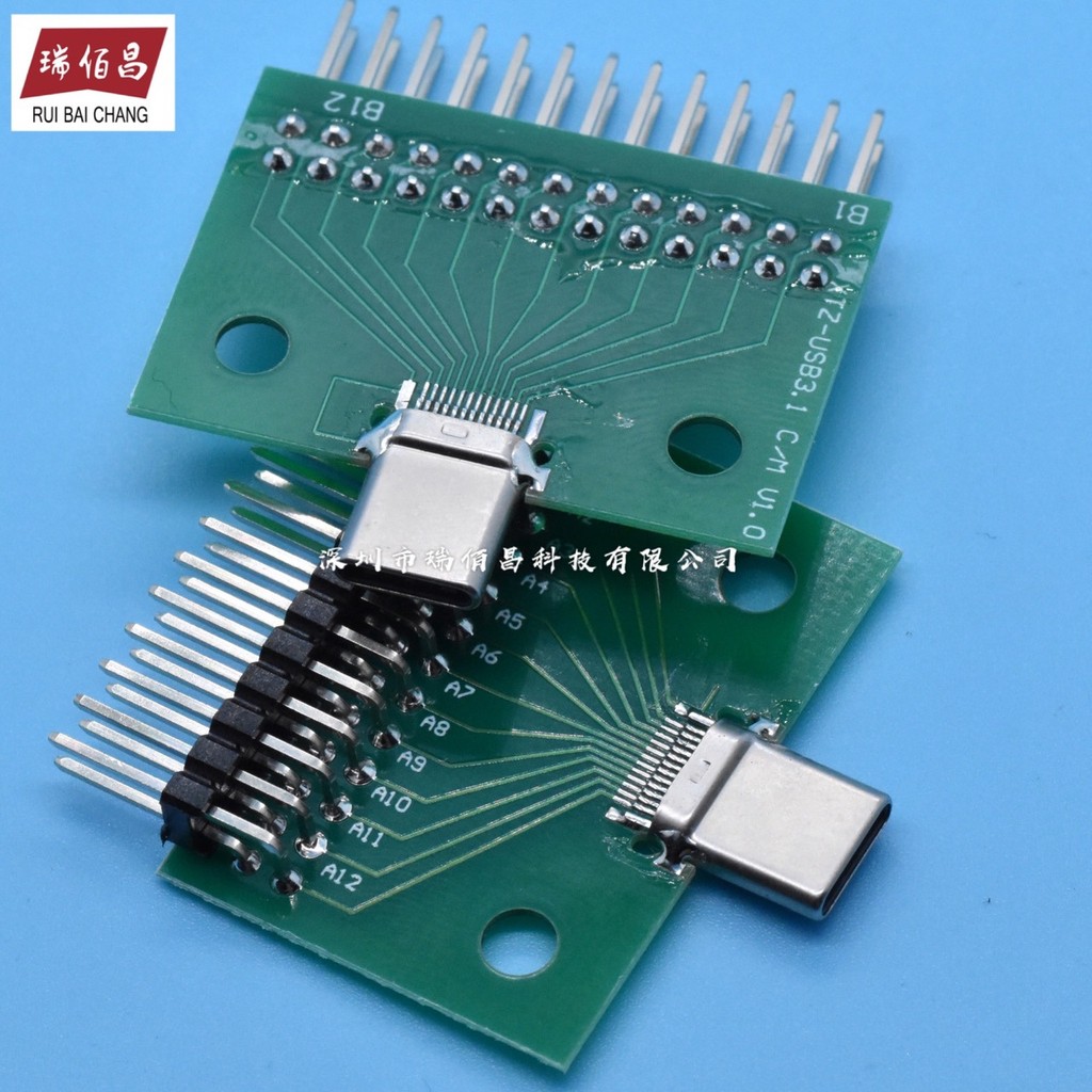 USB3.1 Type-C Male Test Board24P Belt PCB Pin Header Socket Test Head ...