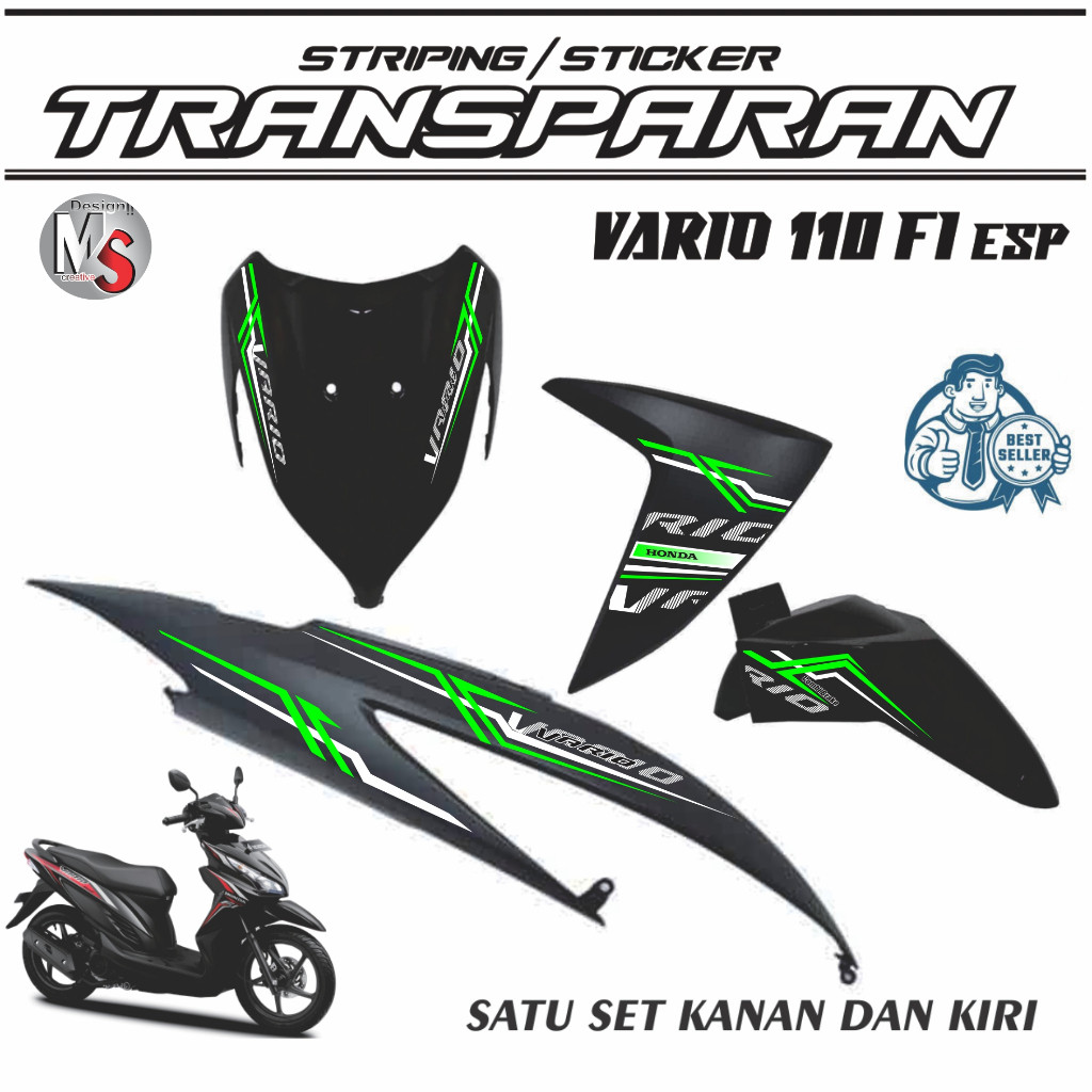 HONDA VARIO FI Transparent Uv STICKER Latest Simple Line STRIPING ...