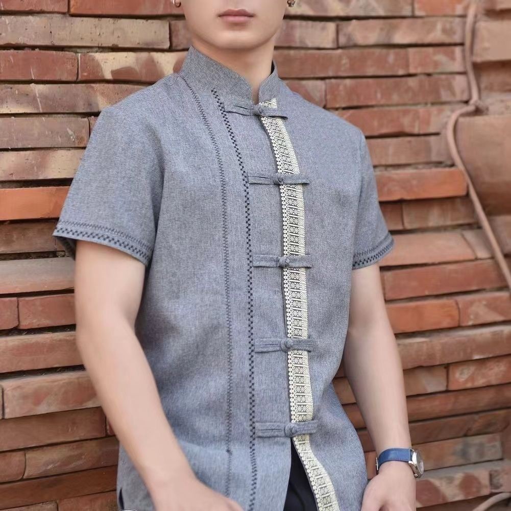 Barong Tagalog For Men Modern Asean Attire For Men Thai Shirt Short ...