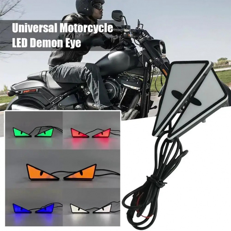 Universal Motorcycle LED Devil'Eyes Lights Demon Eyes Headlight ...