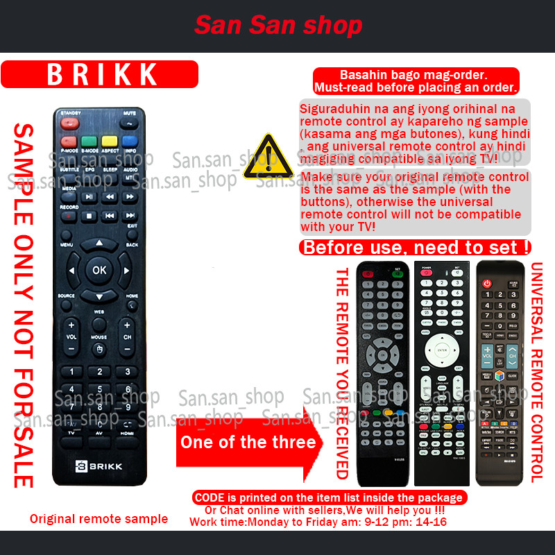 100% Remote for brikk smart tv remote(universal) na gagana sa tv mo ...